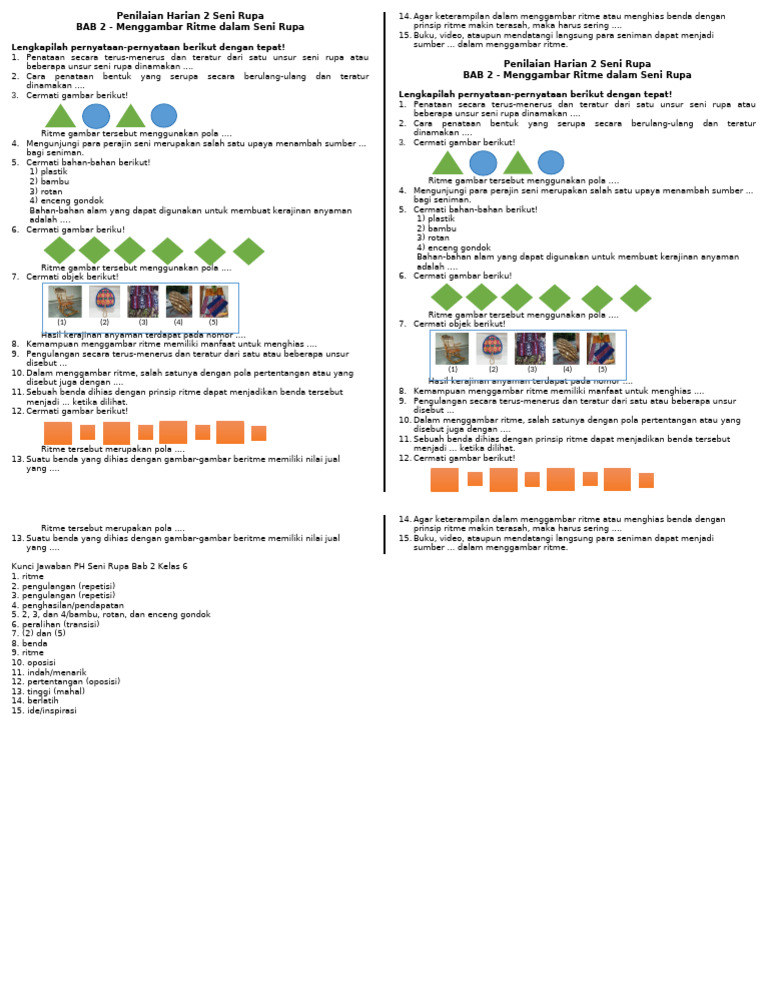 PH Seni Rupa Bab 2 Kls 6 | PDF