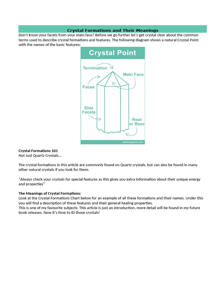 Understanding Crystal Formations | PDF | Crystal | Spirituality