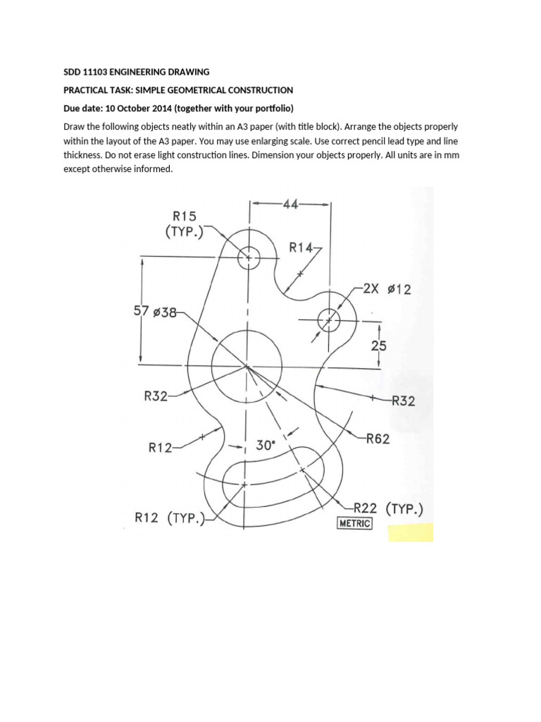 Engineering Drawing Task Guidelines | PDF