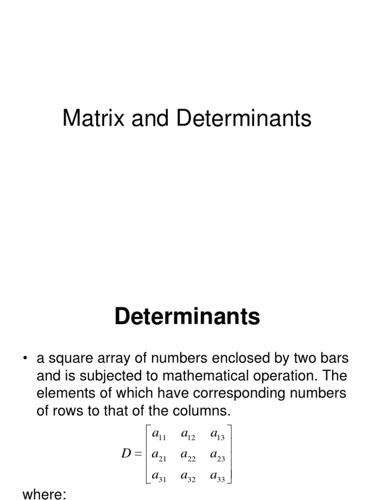 Understanding Matrices and Determinants | PDF | Matrix (Mathematics ...