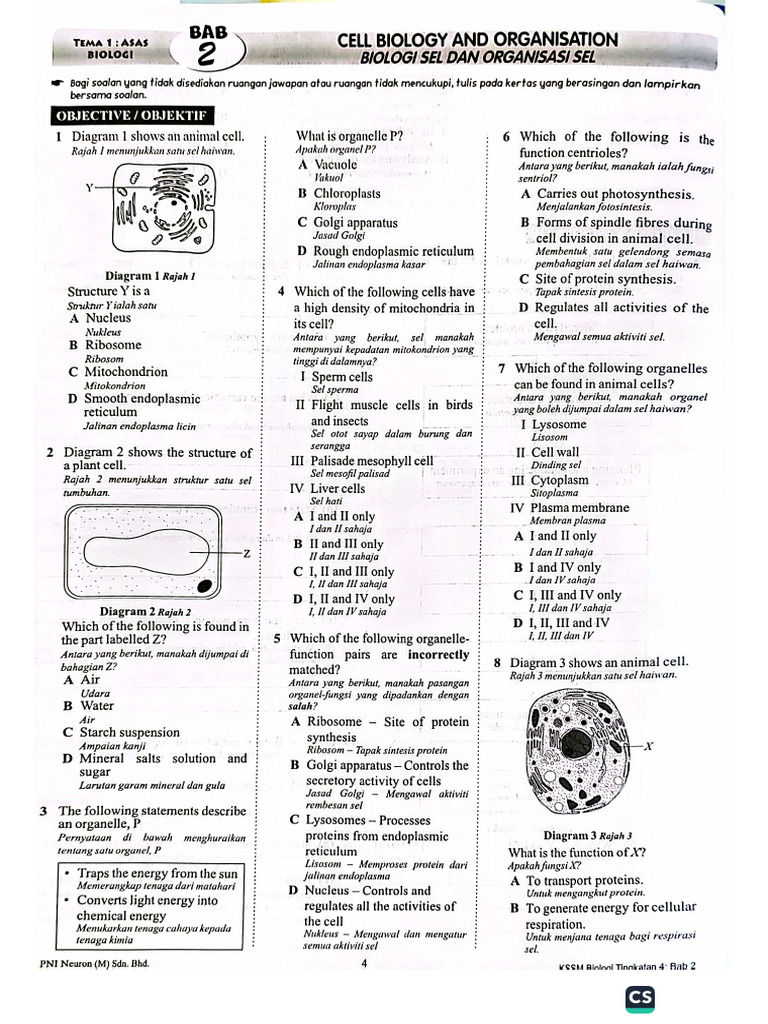 Bio F4 - chapt 2 cell | PDF