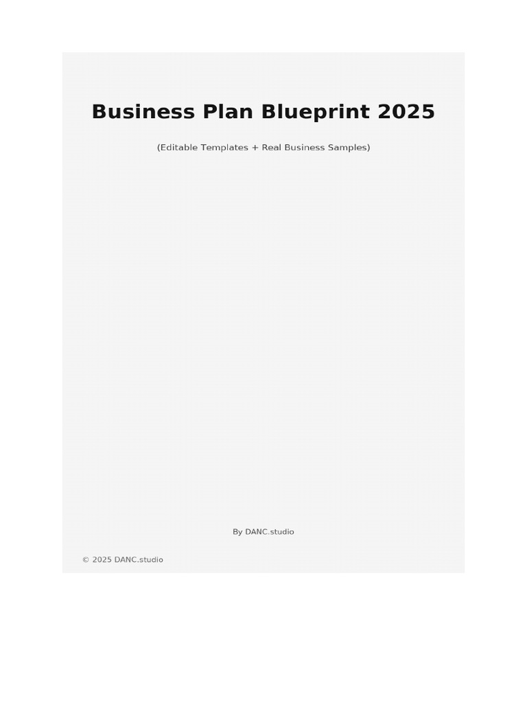 Business Plan Blueprint en A4 by DANC Studio | PDF | Swot Analysis ...