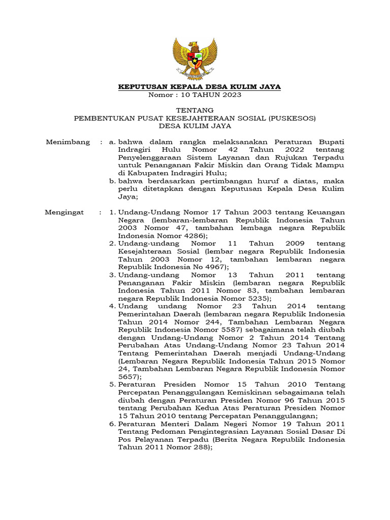 SK Puskesos Desa | PDF