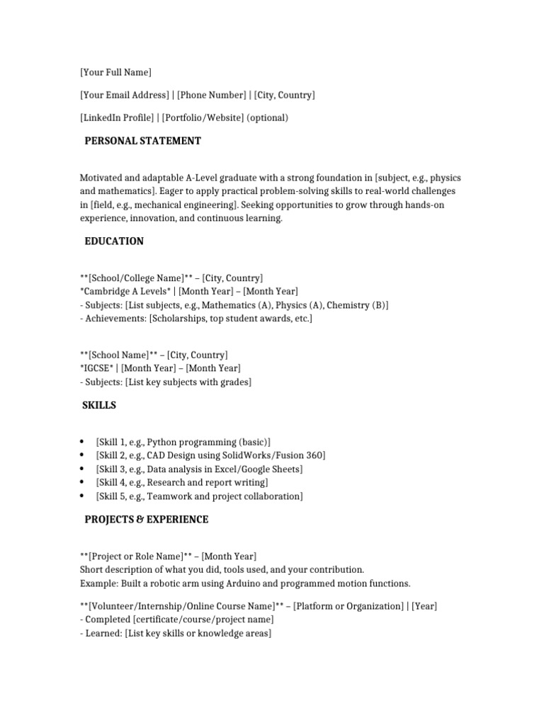 Student CV Template | PDF