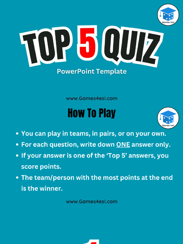 Top 5 Quiz Template 1 | PDF