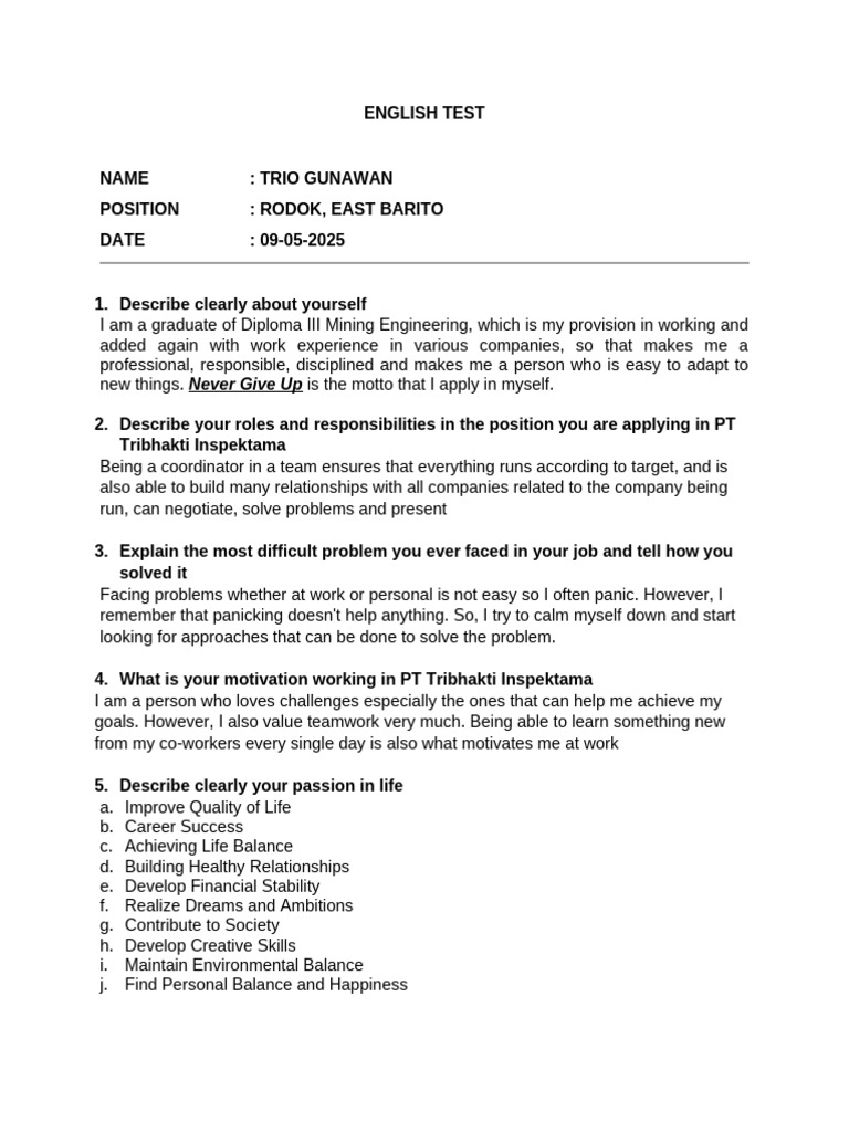 English Test | PDF