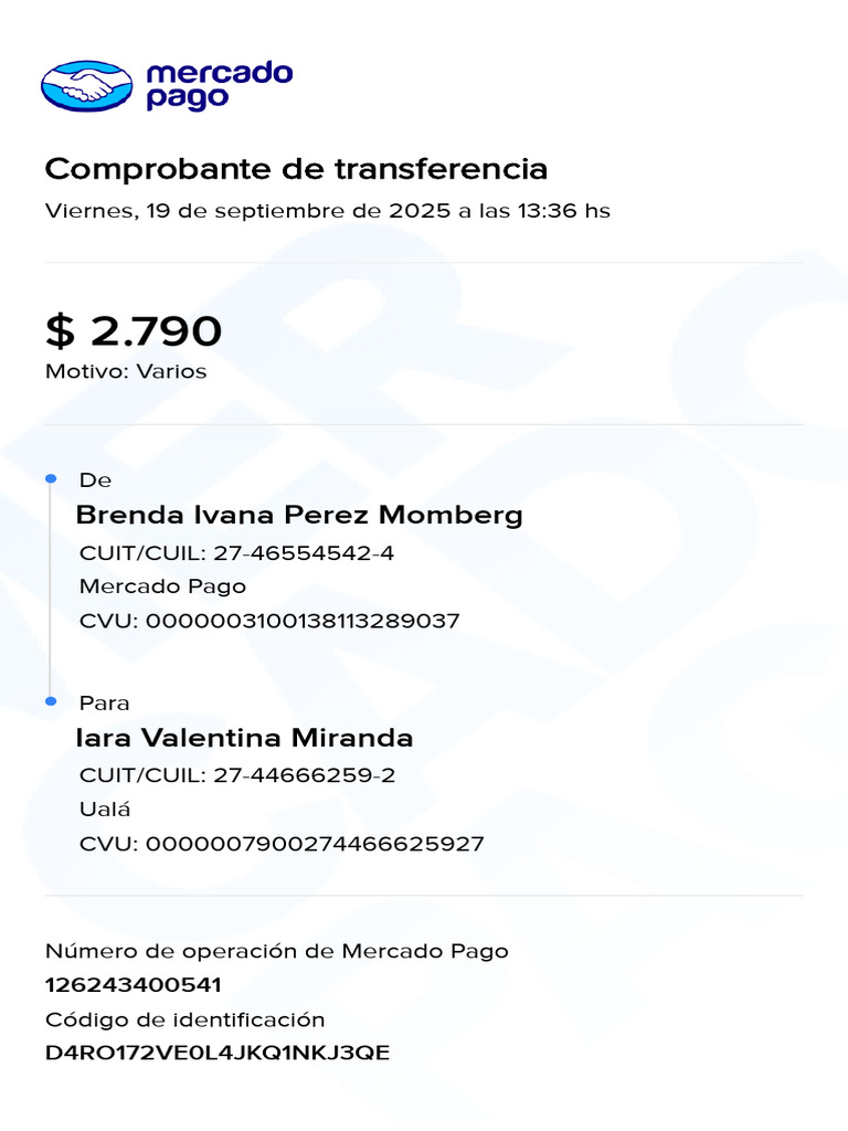 Comprobante de Transferencia $2,790 | PDF