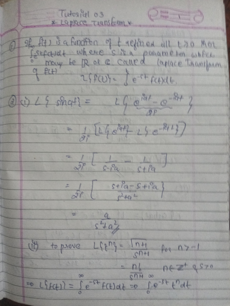 Tutorial 3 Laplace Transform | PDF