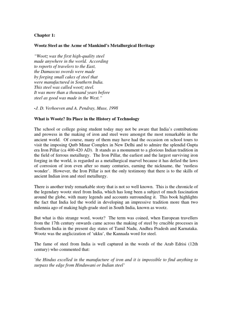 India's Legendary 'Wootz' Steel | PDF | Bronze Age | Smelting