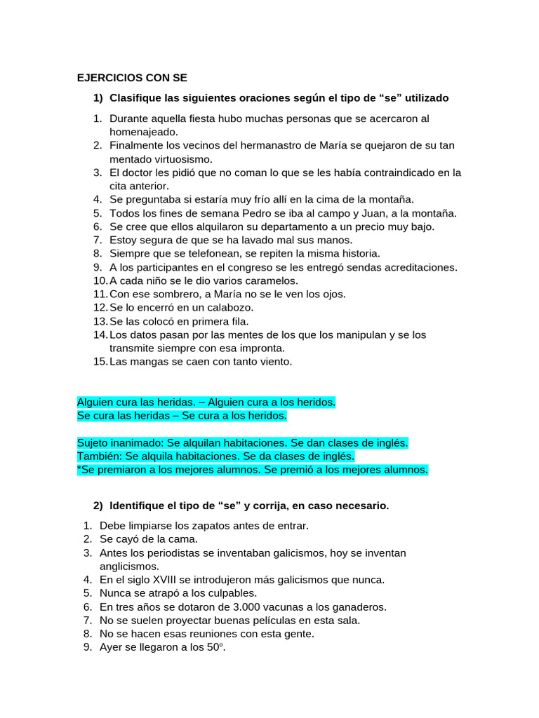 Oraciones Con Se | PDF | Gobierno