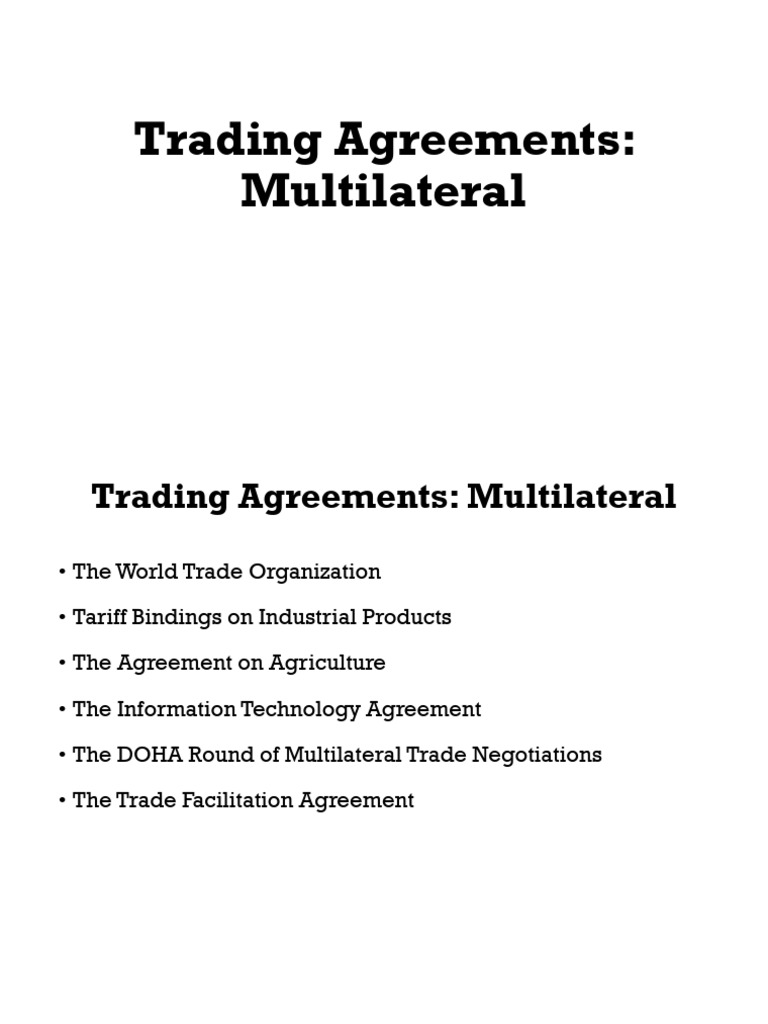 Understanding Multilateral Trade Agreements | PDF | World Trade ...