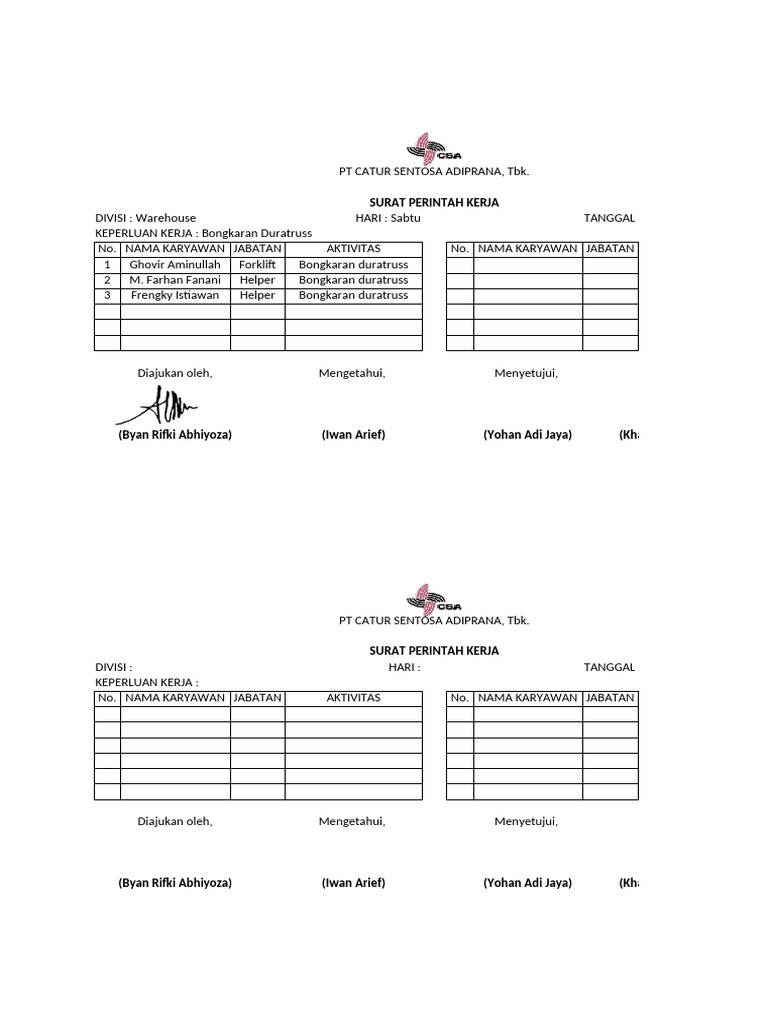 Form Lembur | PDF
