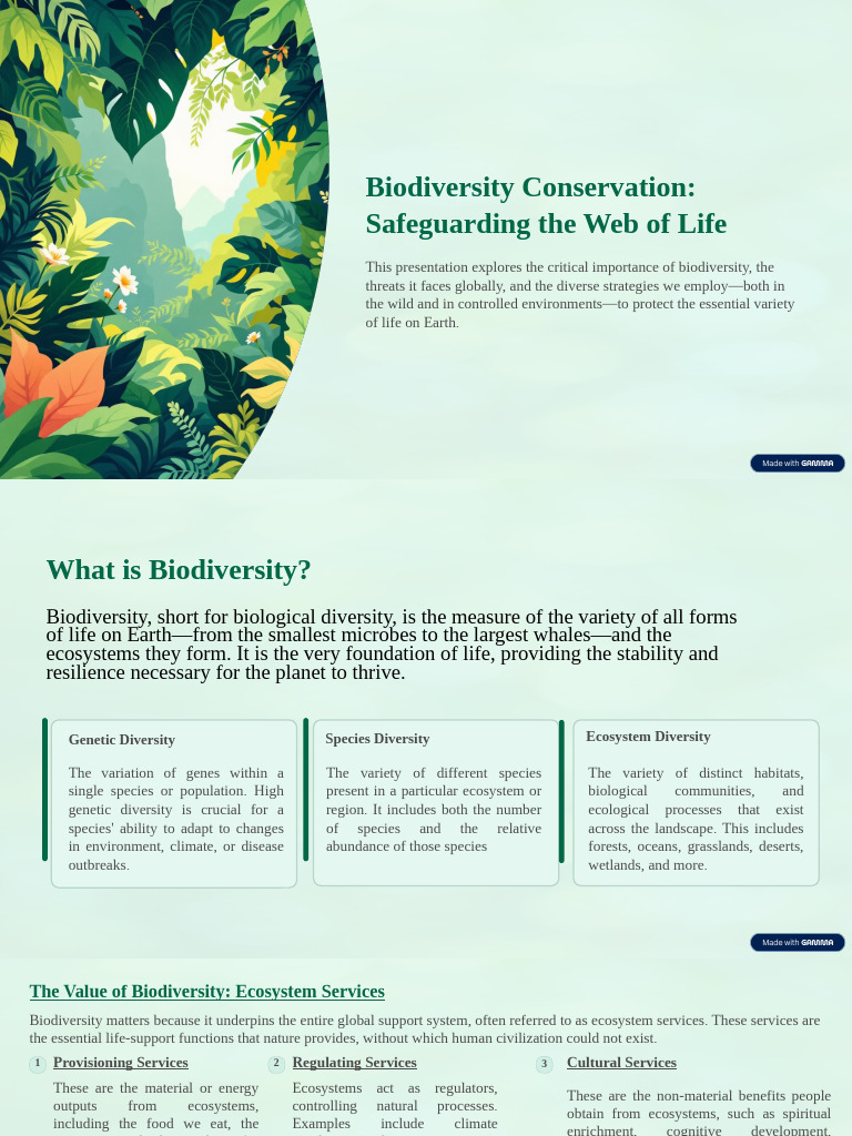 Biodiversity Conservation Safeguarding The Web of Life | PDF ...