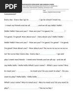 Hello Song for Kids Lyrics | PDF | Refrain | Musical Forms