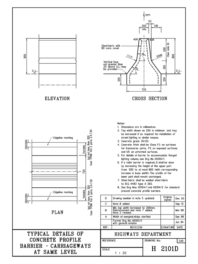 Highways Department Standard Drawings | PDF | Concrete | Precast Concrete