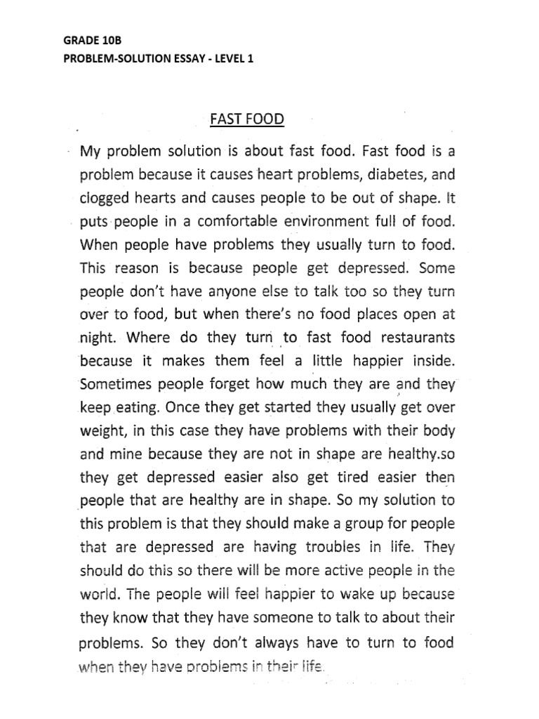 Grade 10B Problem-Solution Essays | PDF