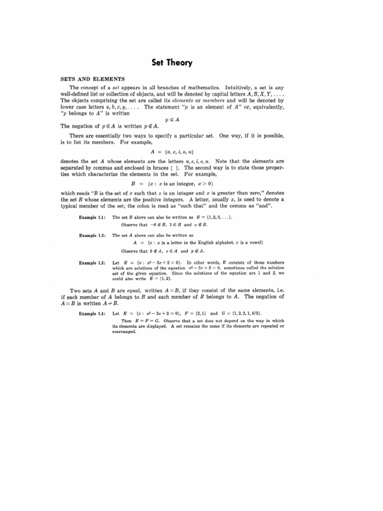 Math 122 Tutorial 1 - Definition and Examples of Sets | PDF