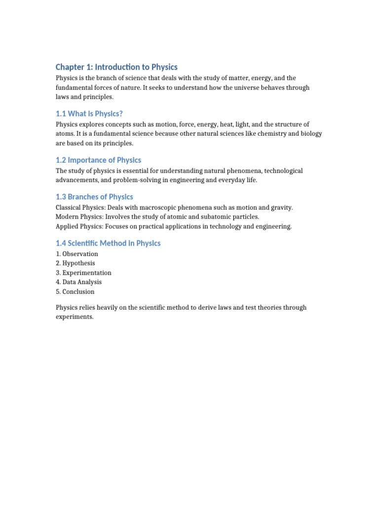 Physics Chapter1 | PDF