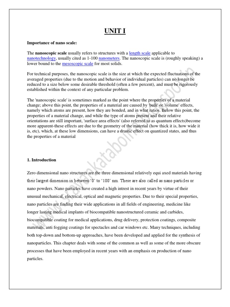 Introduction To Nanotechnology | PDF | Nanotechnology | Nanoparticle