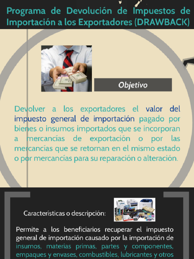 8 Programa de Devolucion de Impuestos de Importacion a Los Exportadores ...