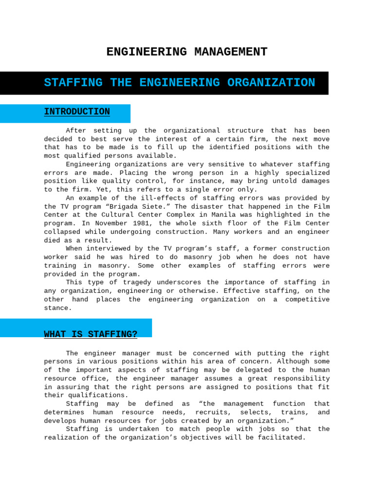 Engineering Staffing Strategies Explained | PDF | Performance Appraisal ...