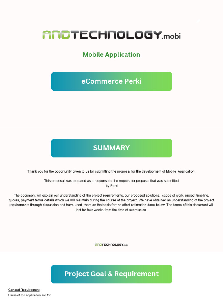 Perki Mobile App Development Proposal | PDF | Mobile App | Computing