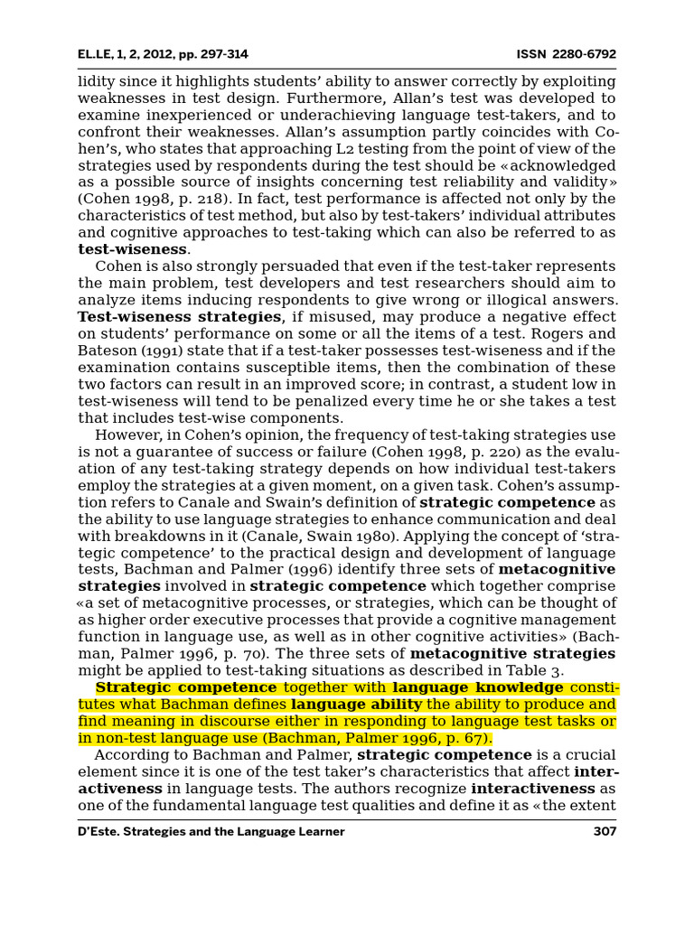 Language Learner Strategies in Testing | PDF | Metacognition | Knowledge