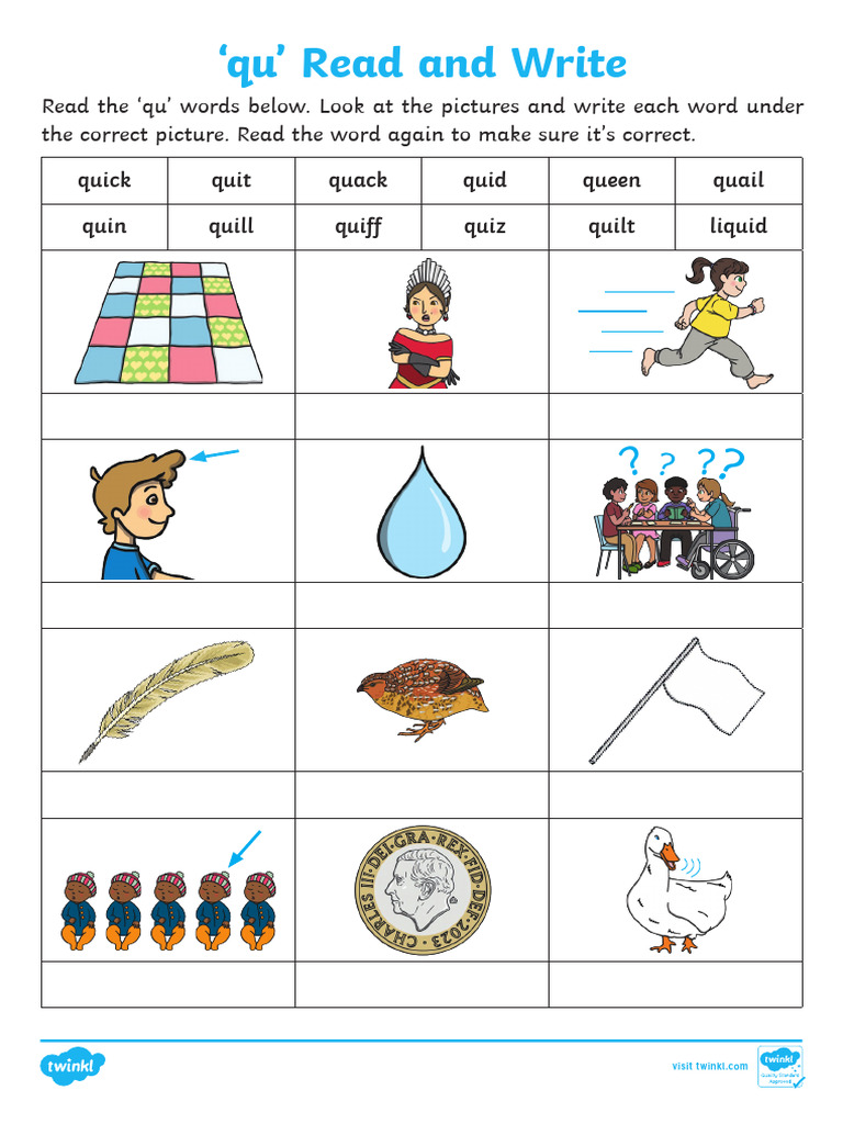 Qu Read and Write Activity Sheet Ver 1 | PDF