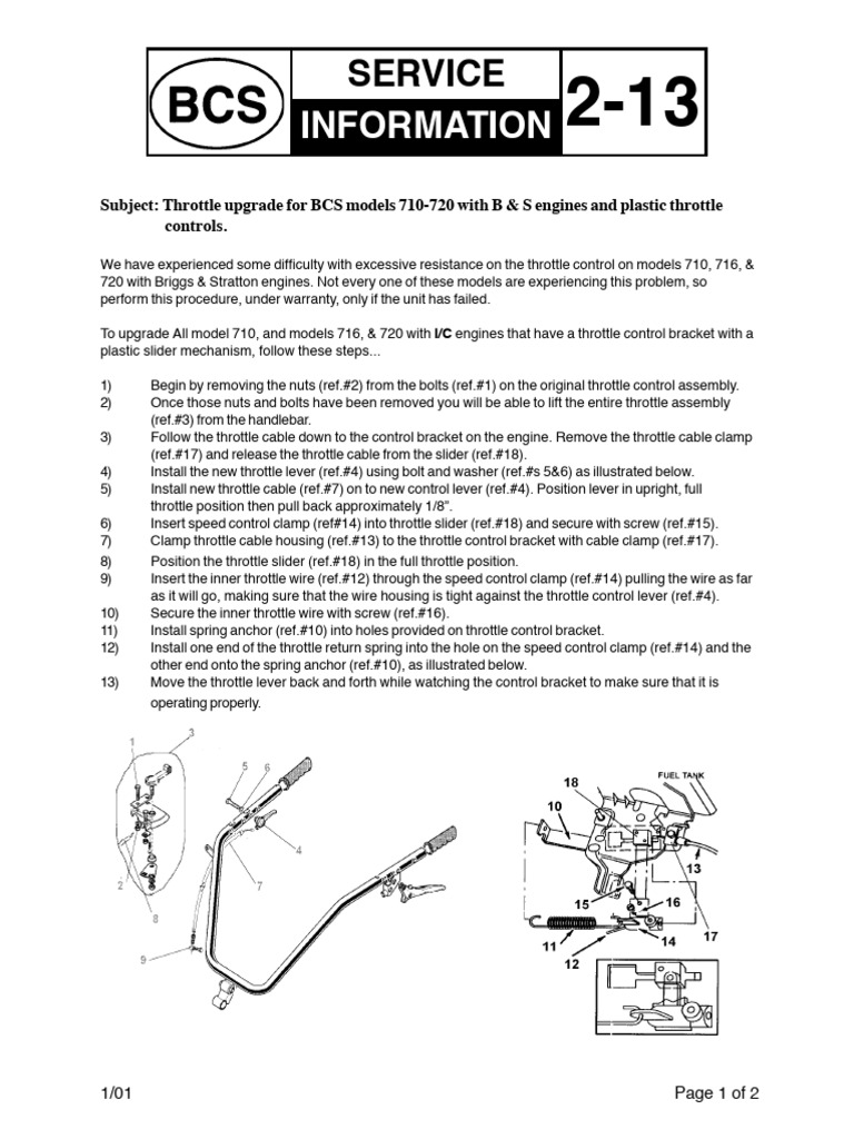 Throttle Upgrade Guide for BCS 710-720 | PDF | Manufactured Goods