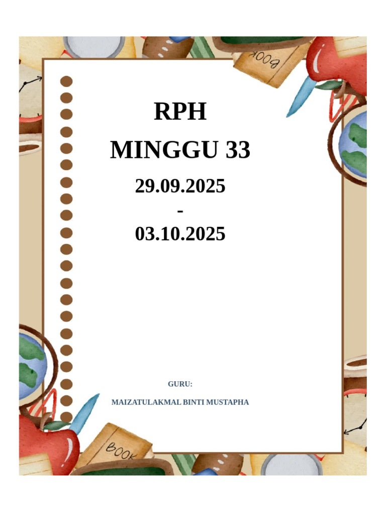 RPH Minggu 33 Tahun 2025 | PDF
