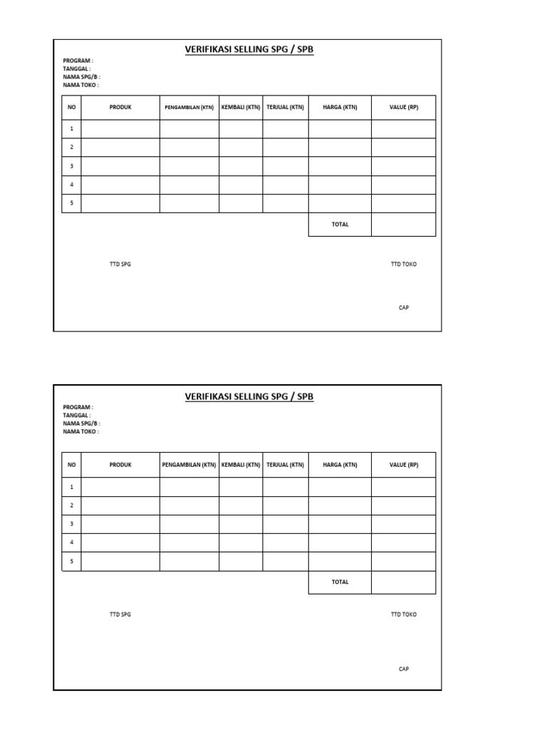 Form Nota Spg | PDF