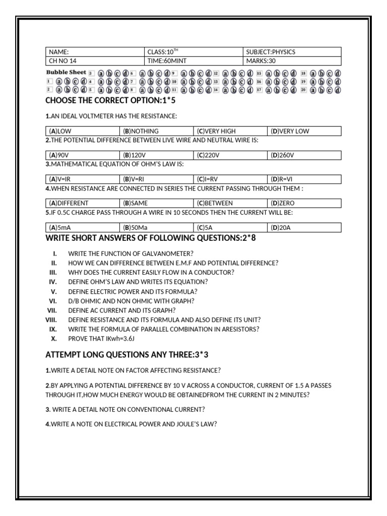 10th Grade Physics Chapter 14 Quiz | PDF
