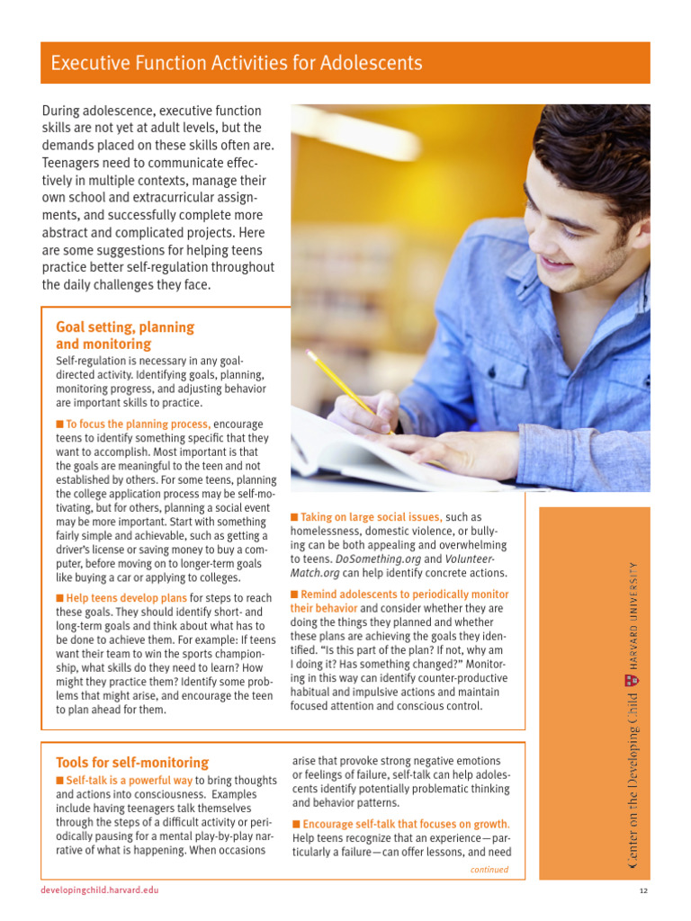 Executive Function Activities for Teens | PDF | Adolescence | Executive ...