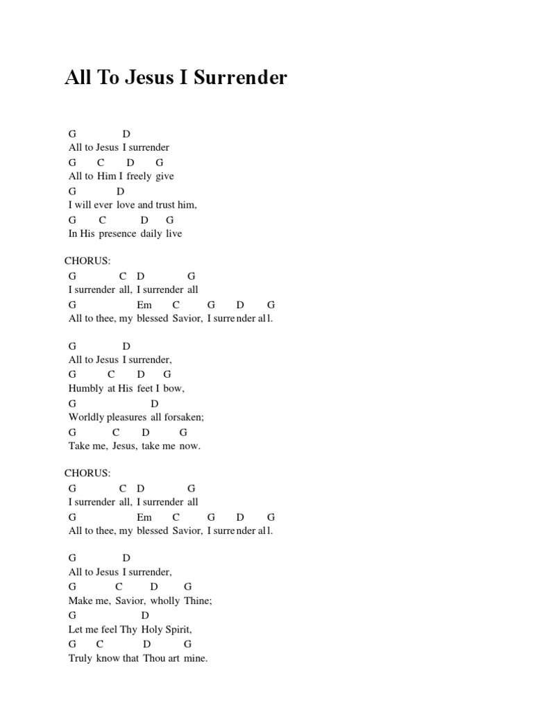 All To Jesus I Surrender | PDF