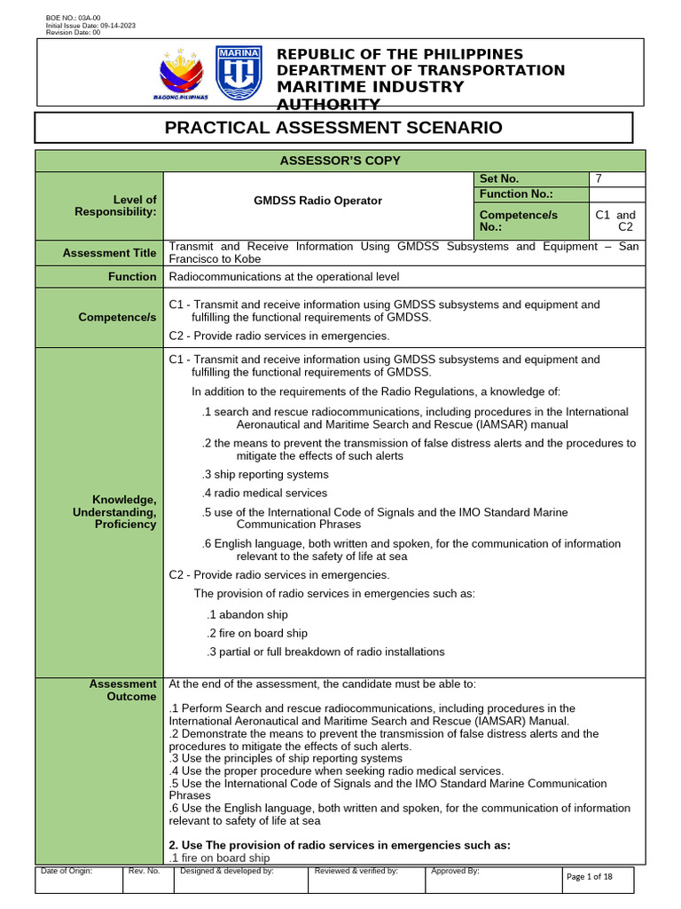 SET 7 BOE-35B-Practical-Assessment-Scenario-Assessors | PDF ...