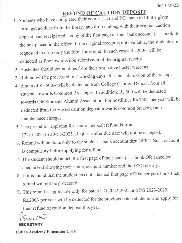 Caution Deposit | PDF