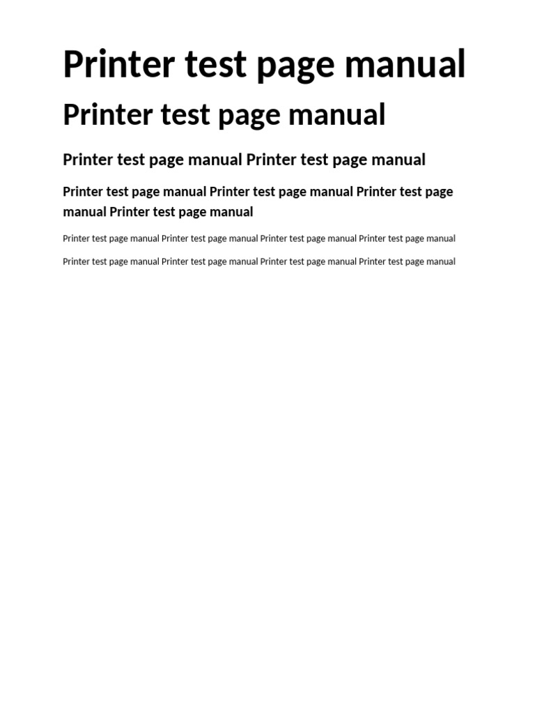 Printer Test Page Manual Printer Test Page Manual | PDF