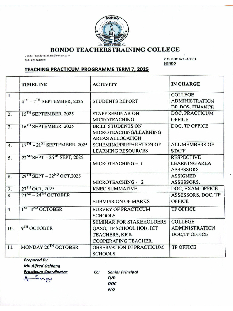 Teaching Practicum Programme | PDF