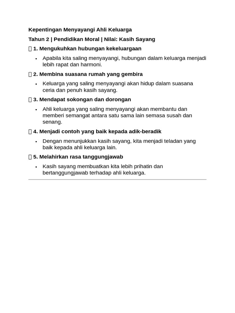 Kepentingan Menyayangi Ahli Keluarga | PDF