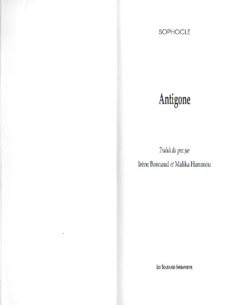 1ère Scène Antigone | PDF