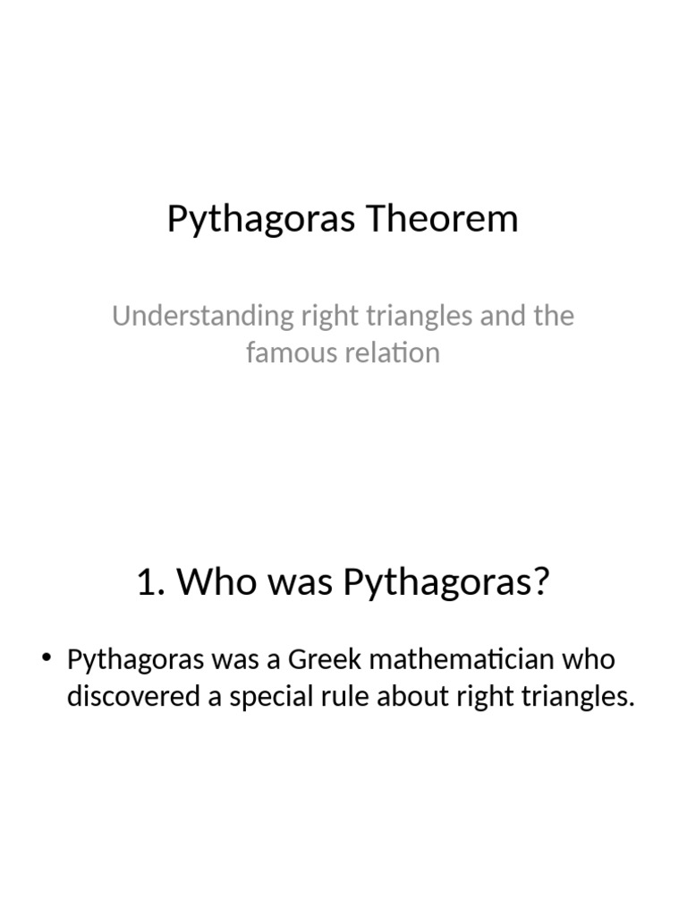 Pythagoras Theorem 6thStd | PDF