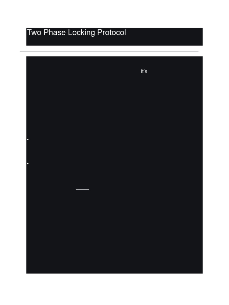 Two Phase Locking Protocol | PDF | Database Transaction | Databases