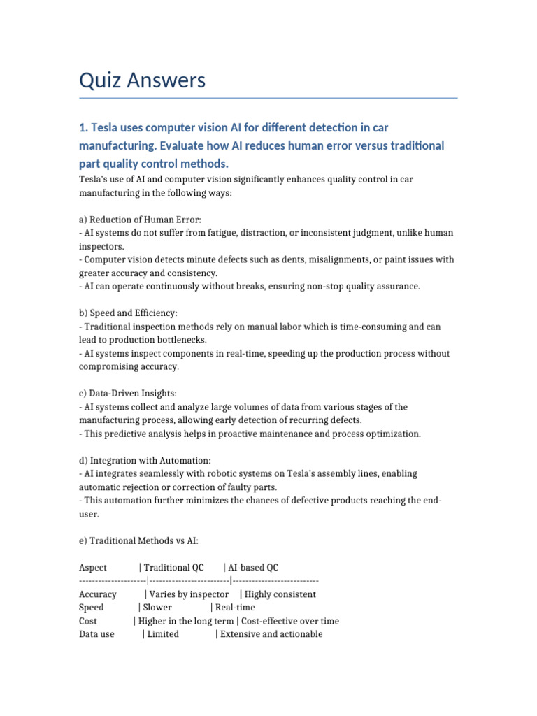 Final Tesla and MT Kenya Noir Quiz Answers | PDF | Artificial ...