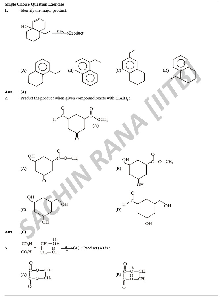 Organic Chemistry Reaction Exercises | PDF | Chemical Compounds ...