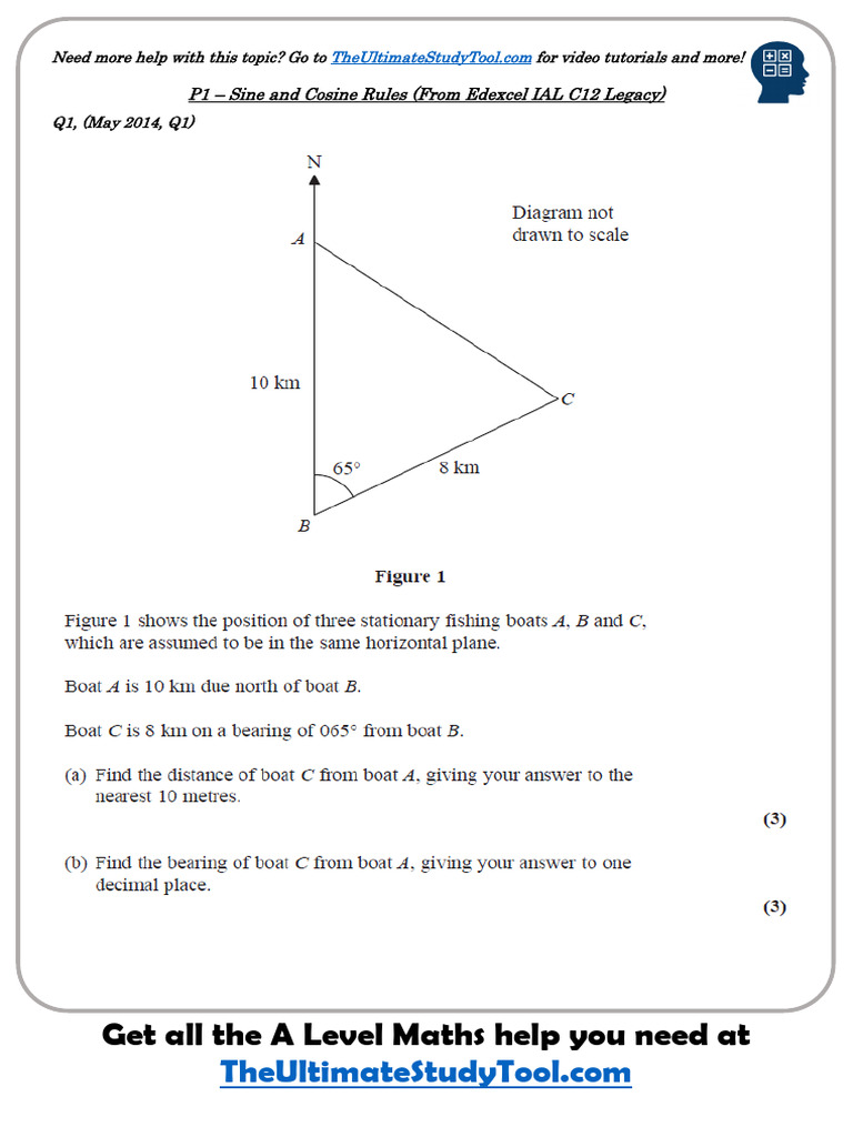 A Level Maths: Sine and Cosine Rules | PDF
