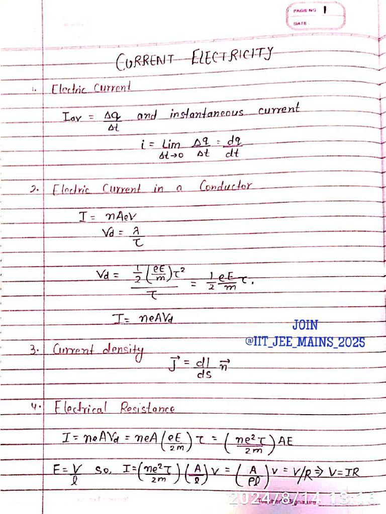 Current Electricity | PDF
