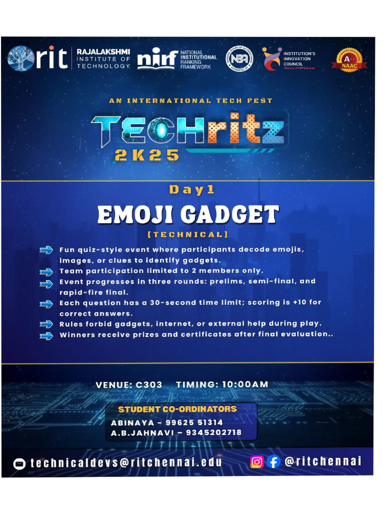 TechRitz Event List and Details | PDF