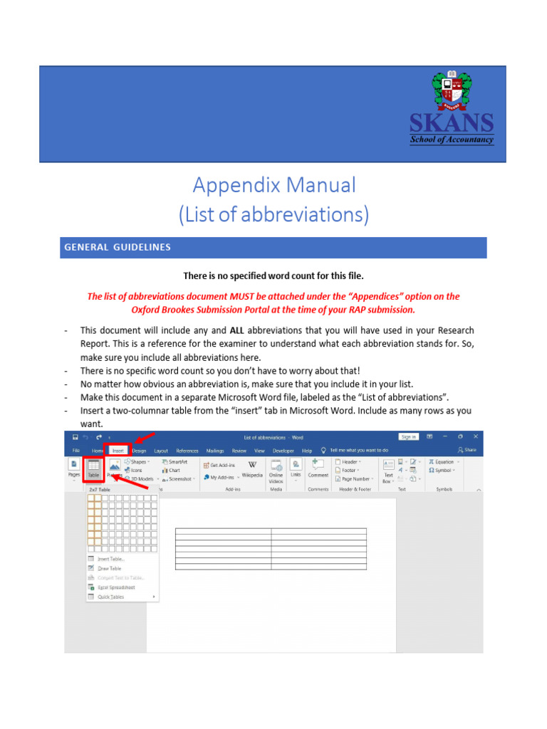 5 - Appendix (List of Abbreviation) Manual | PDF
