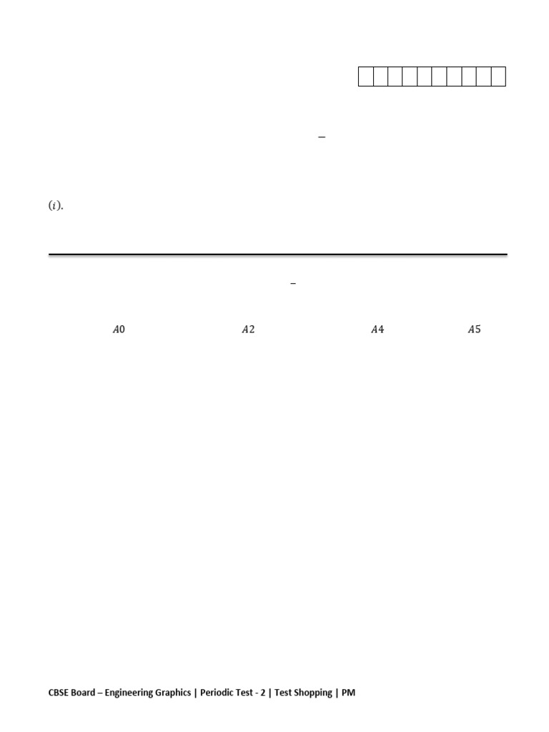 Periodic Test 2 Engineering Graphics Question Paper 1 | PDF | Angle