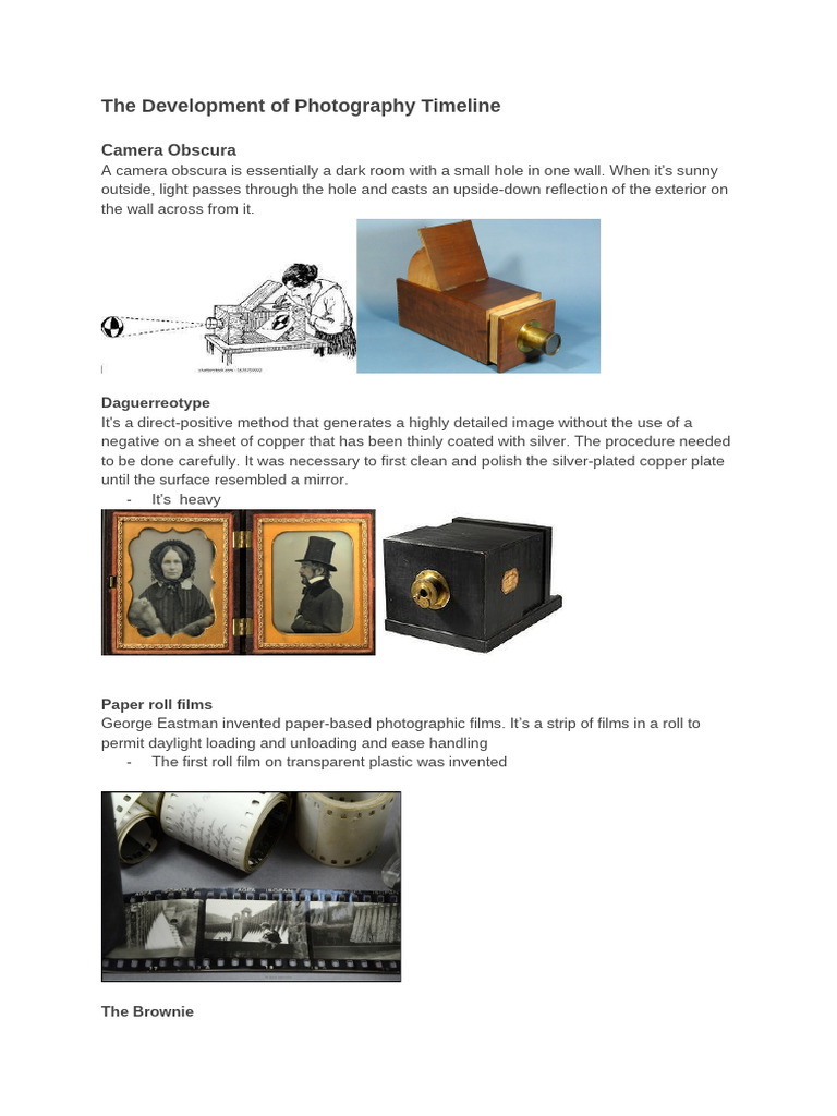 Photography Development Timeline Overview | PDF